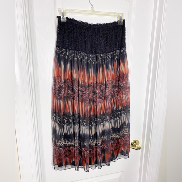 Urbanwear | Skirts | Mesh And Lace Tiered Maxi Skirt Vibrant Colors ...